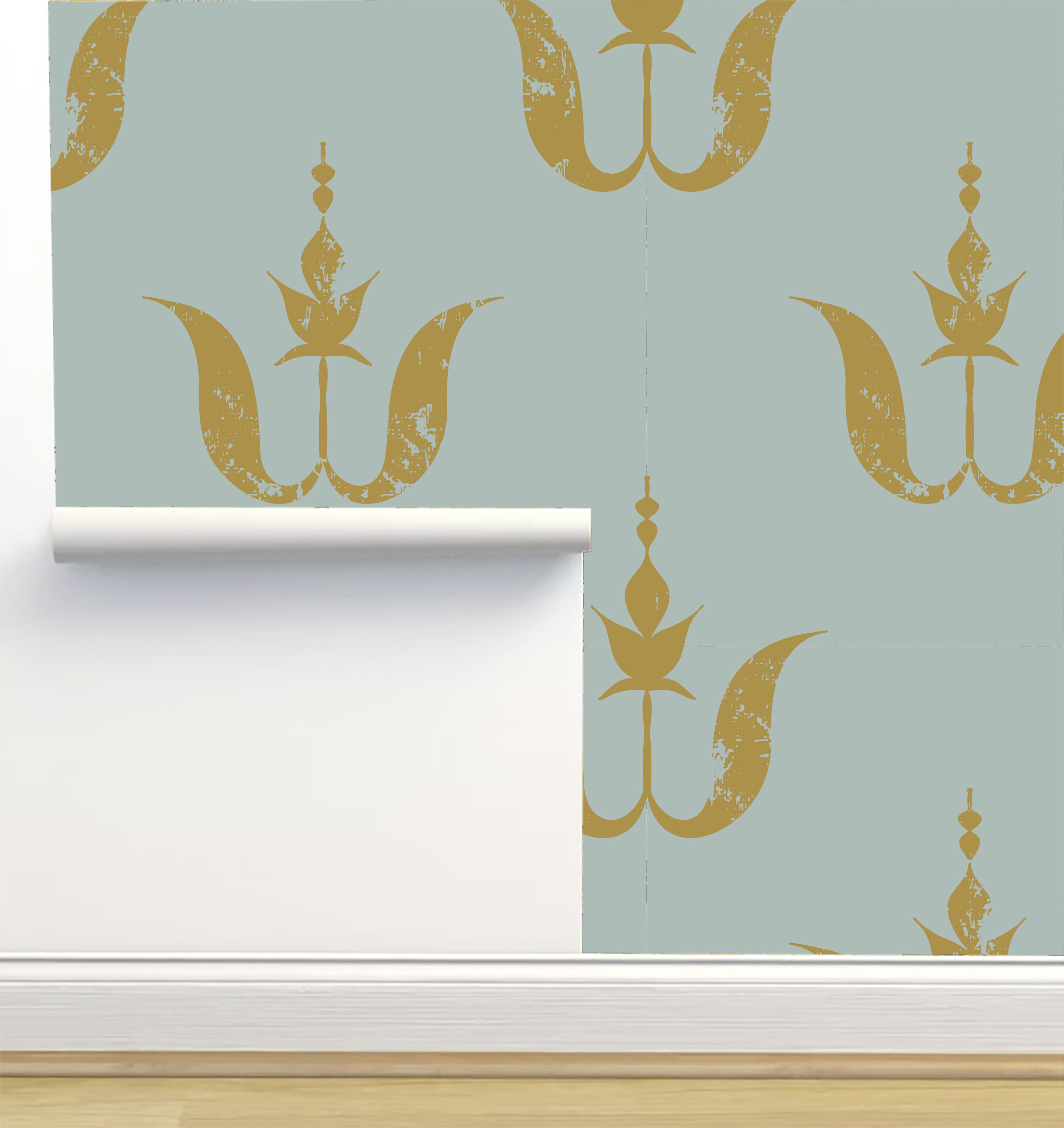 Antiques Gold Wallpaper by Monor Designs