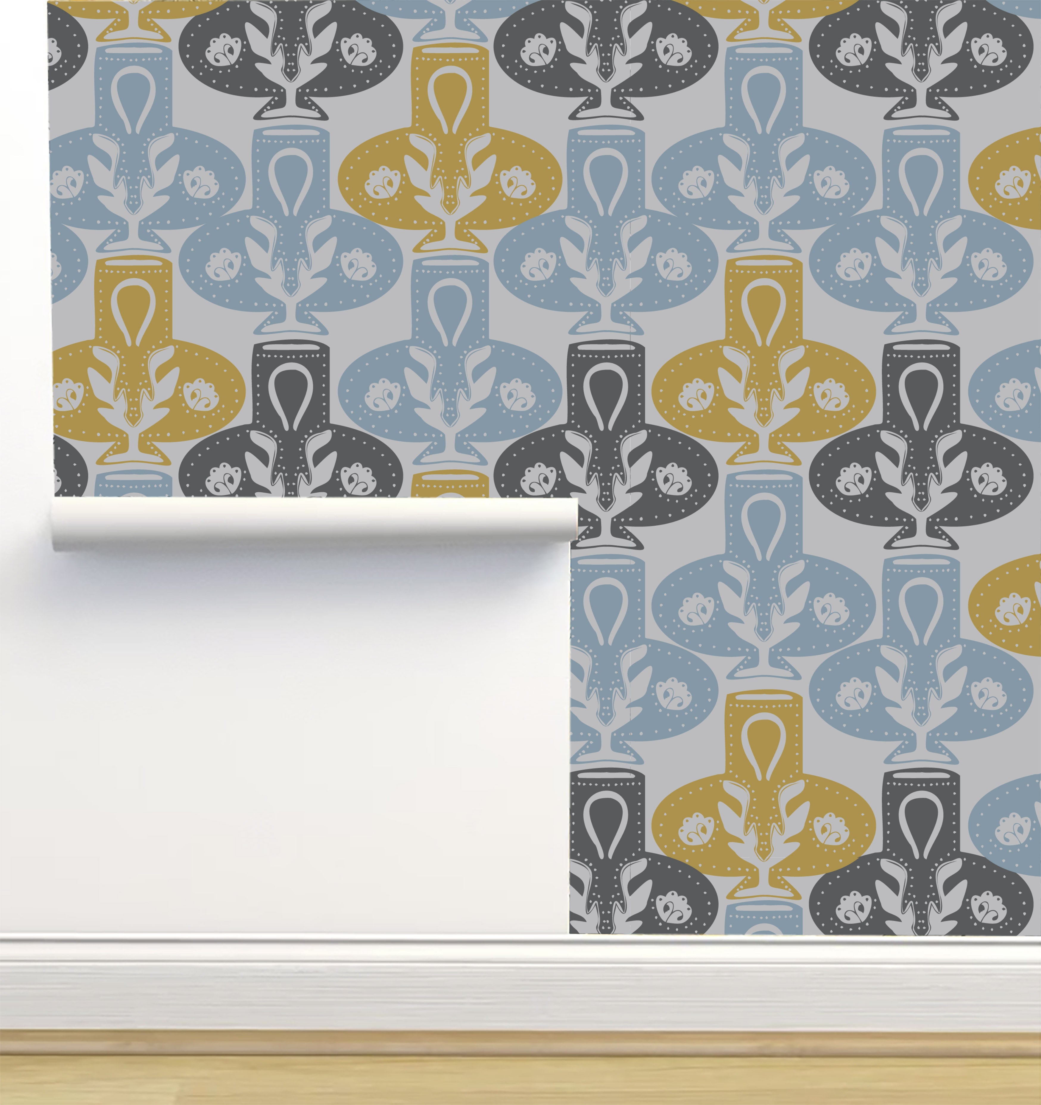 Vase Damask Wallpaper by Monor Designs
