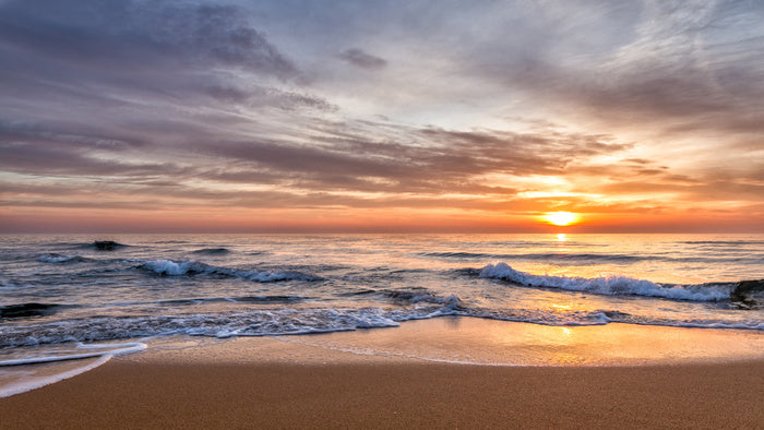 Dramatic Sunrise On The Beach Wall Mural