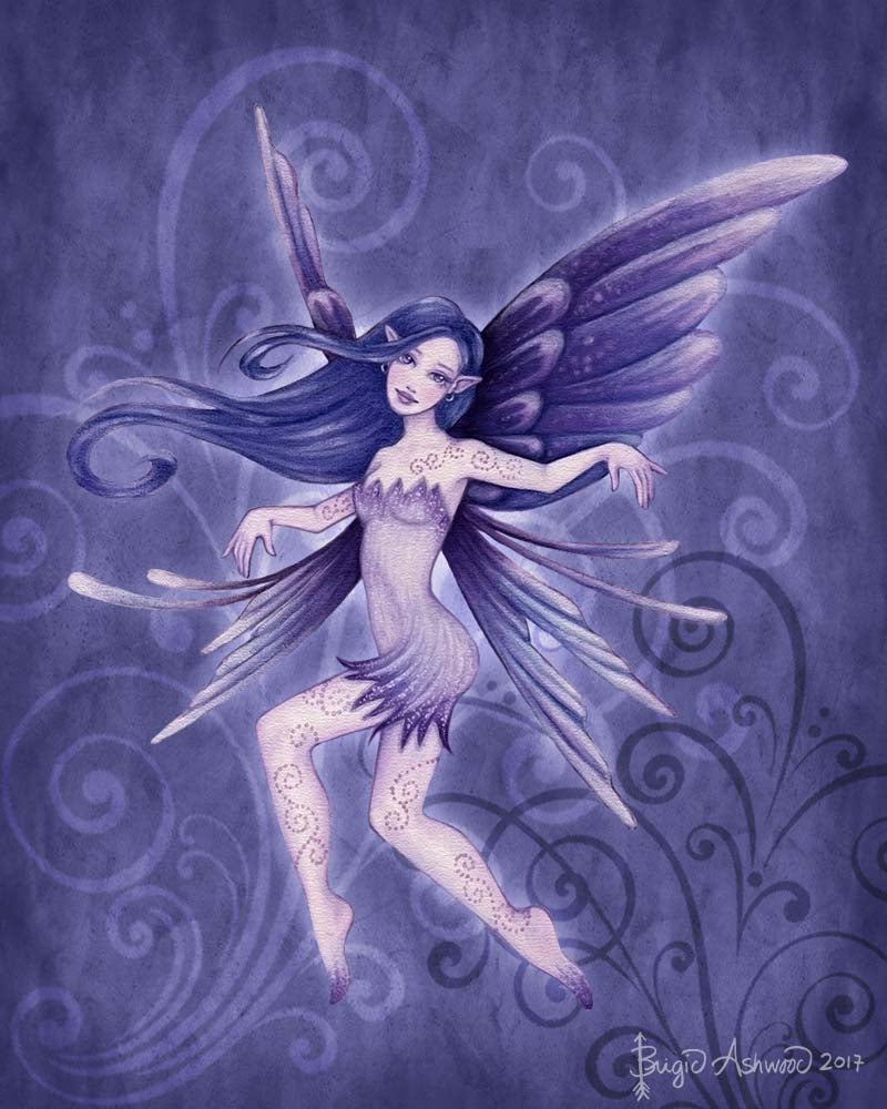 Fairy Sprite Windy Wall Mural by Brigid Ashwood