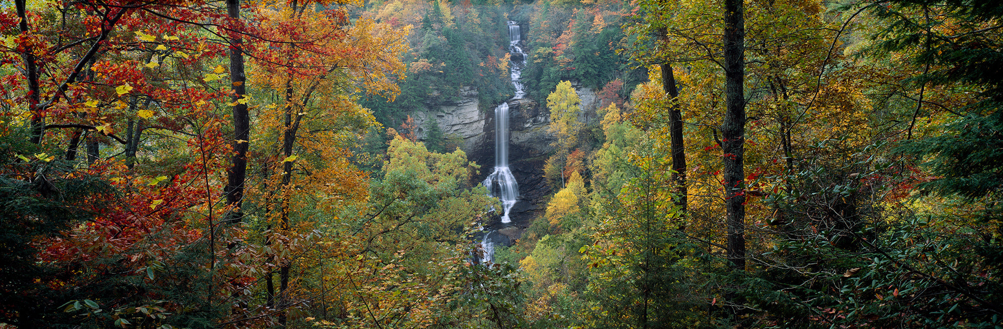 Waterfall In A Forest, Raven Cliff Falls, Sumter National Forest, Gree