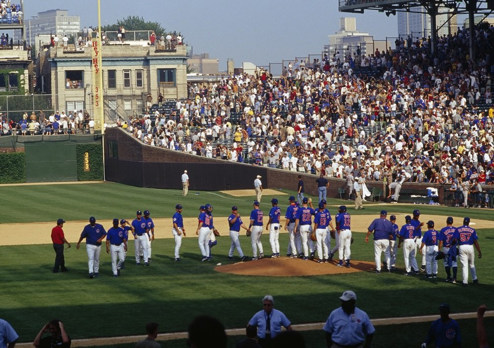 Baseball match in progress, Wrigley Field, Chicago, Cook County, Illin