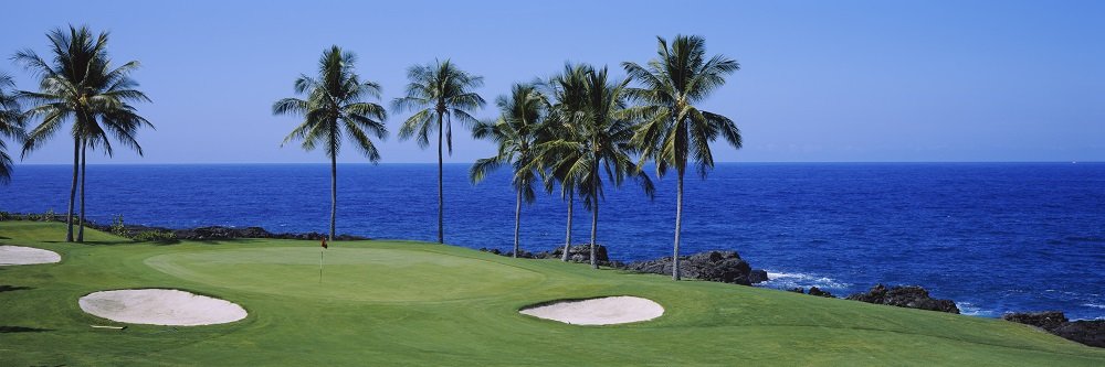 Golf course at the oceanside, Kona Country Club Ocean Course, Kailua K