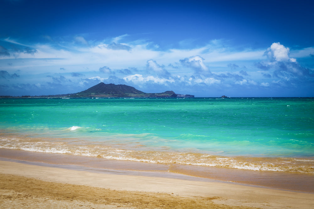 Kailua Beach With Beautiful Turquoise Water On Oahu Island, Hawaii Wal