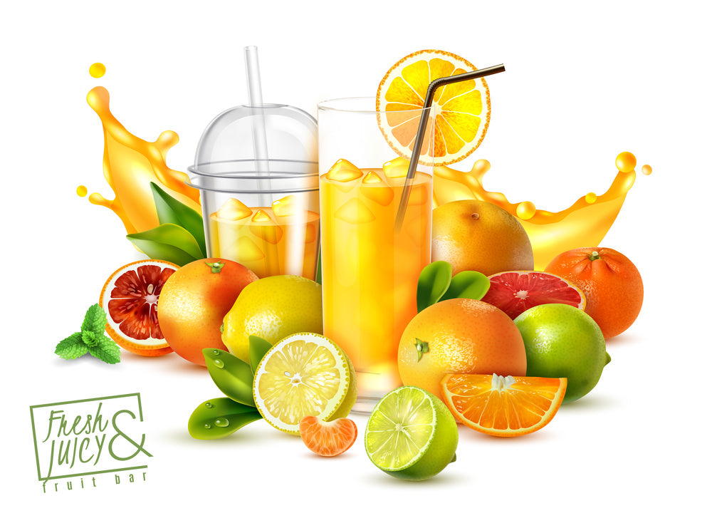 Fruit Juice Realistic Poster Wall Mural