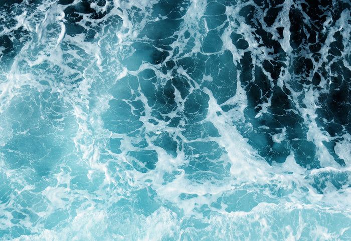 Blue Frothy Surface Of Sea Wall Mural