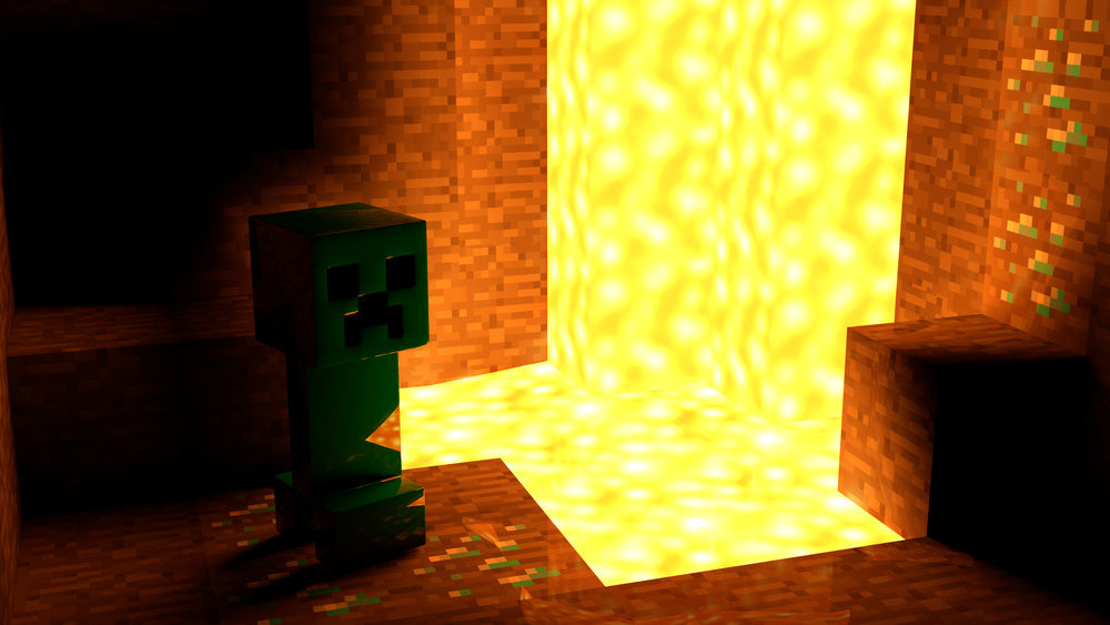 Minecraft Creeper In Cave 4K Photo Wall Mural