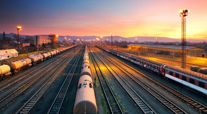 Cargo Freight Train Railroad Station Wall Mural