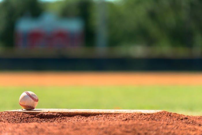 Baseball On Pitchers Mound Wall Mural