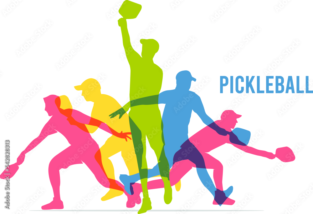 Pickleball Poses Wall Mural