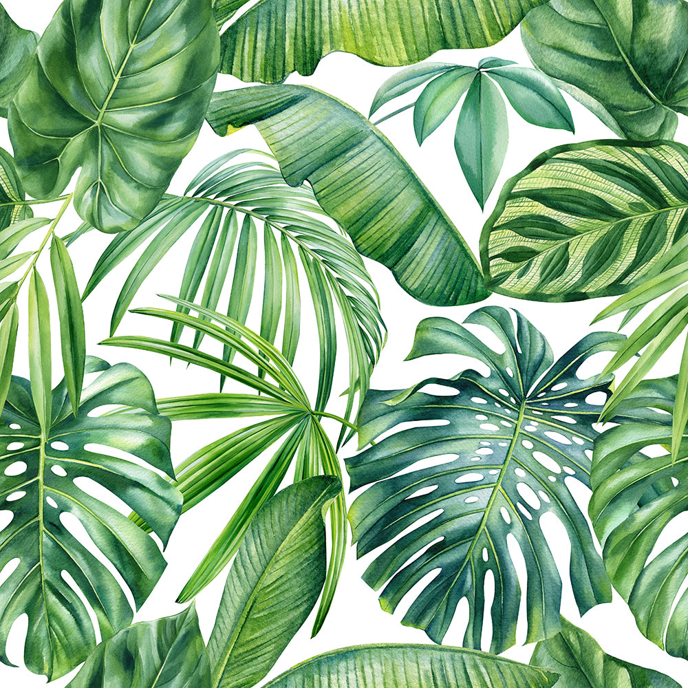 Tropical Background Watercolor Botanical Painting Wall Mural