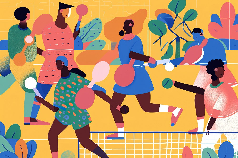 Abstract Pickleball Wall Mural