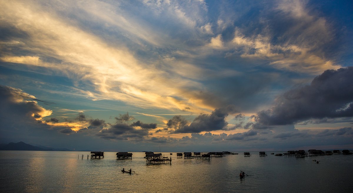 Sunset in Sabah, Malaysia Wall Mural by Art Wolfe