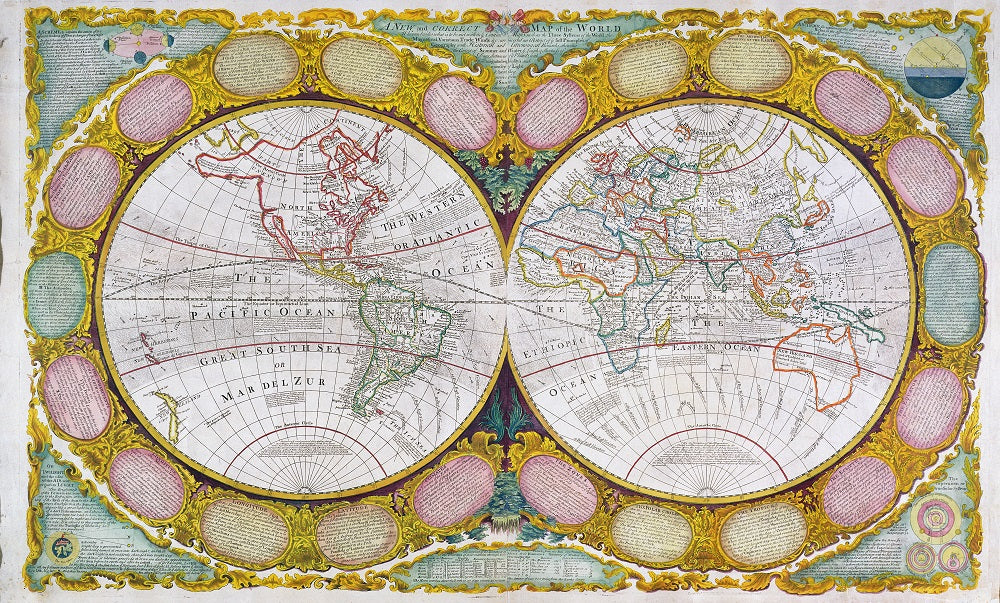 A New and Correct Map of the World 1770 Wall Mural