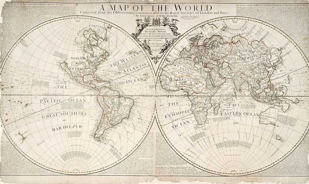 A Map of the World, Corrected from Observations Wall Mural