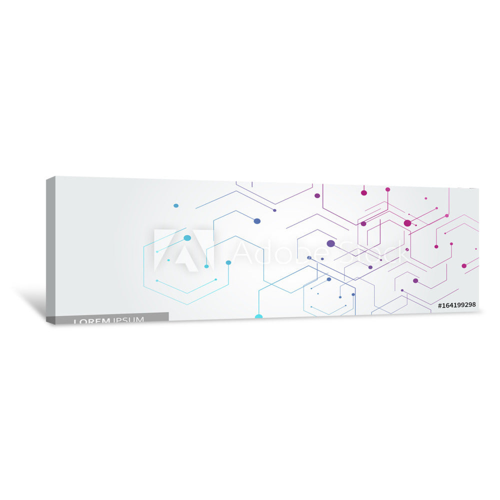 Vector Banner Design, White Background With Hexagon Pattern Canvas Pri