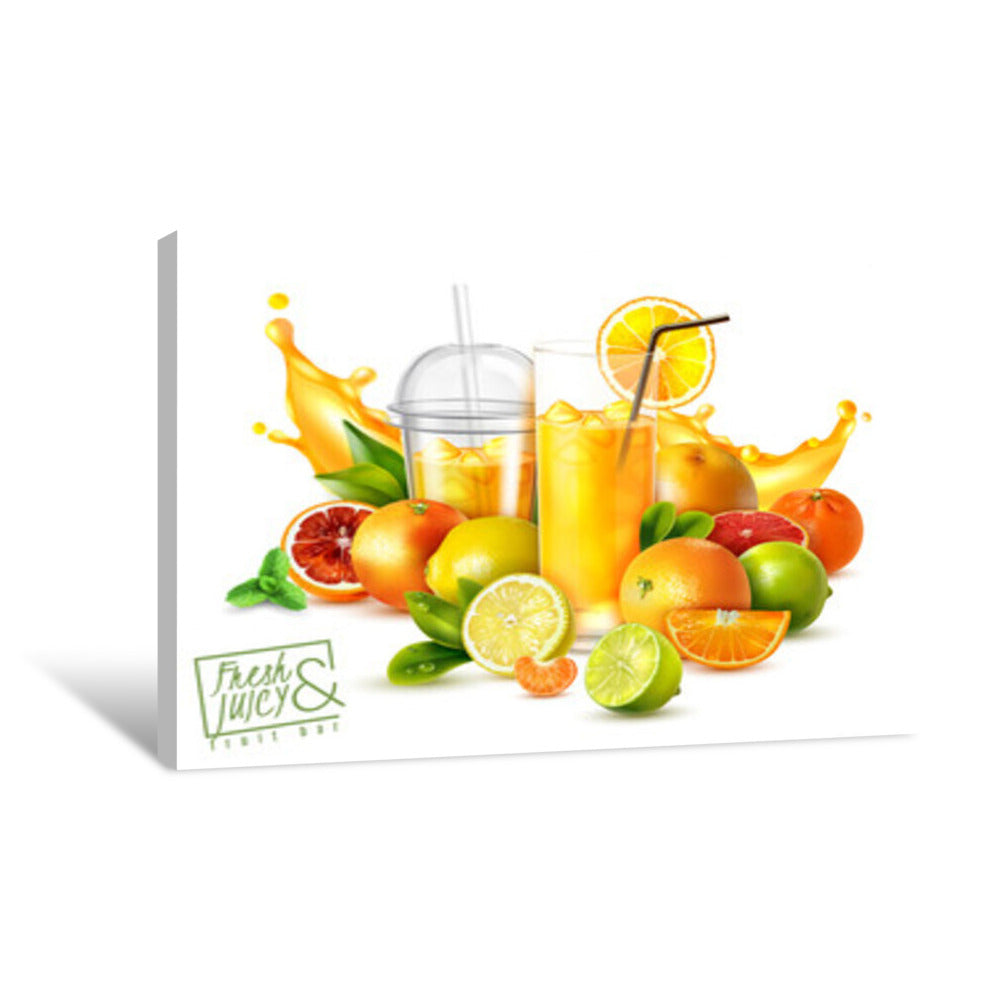 Fruit Juice Realistic Poster Canvas Print