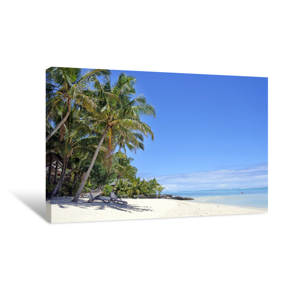 Landscape Titikaveka Beach Rarotonga Cook Islands Canvas Print