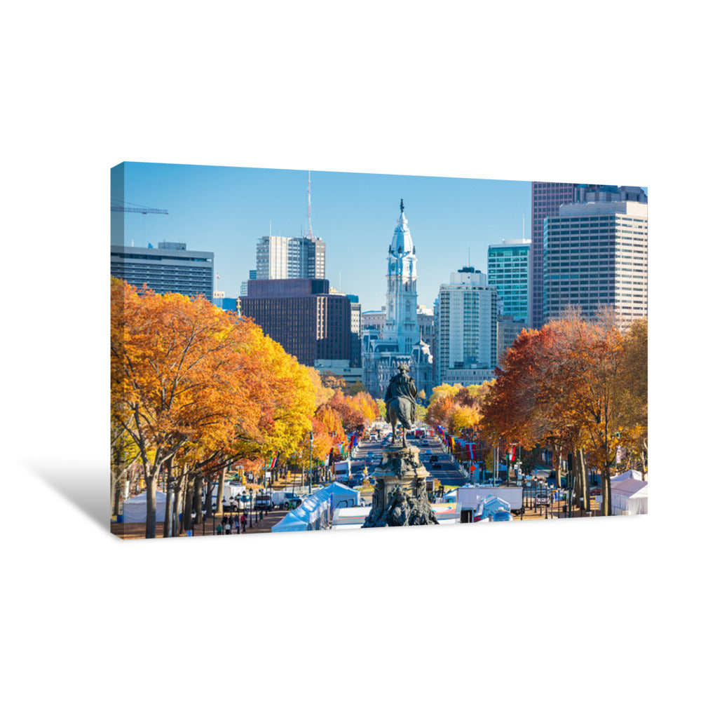 Philadelphia, Pennsylvania, USA At Benjamin Franklin Parkway Canvas Pr