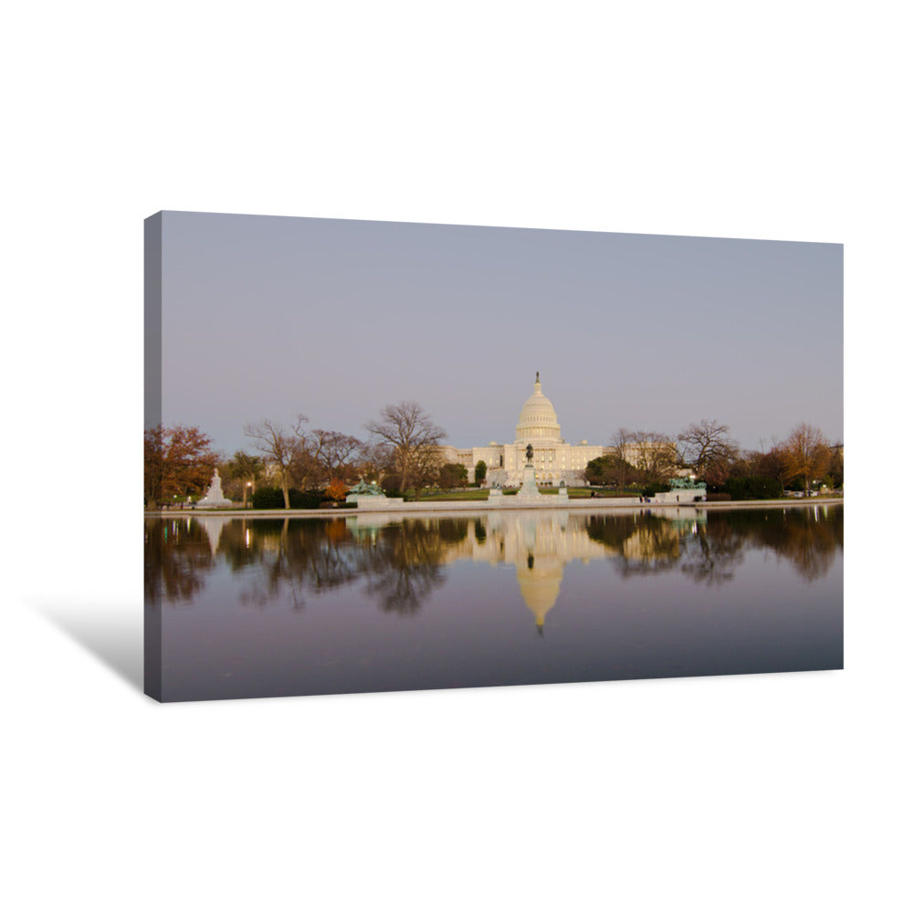 Capitol Building With Pool Reflection, Washington DC Canvas Print