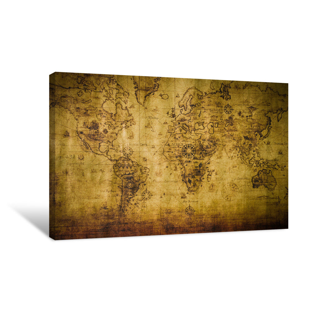 Vintage Map of the World Canvas Print