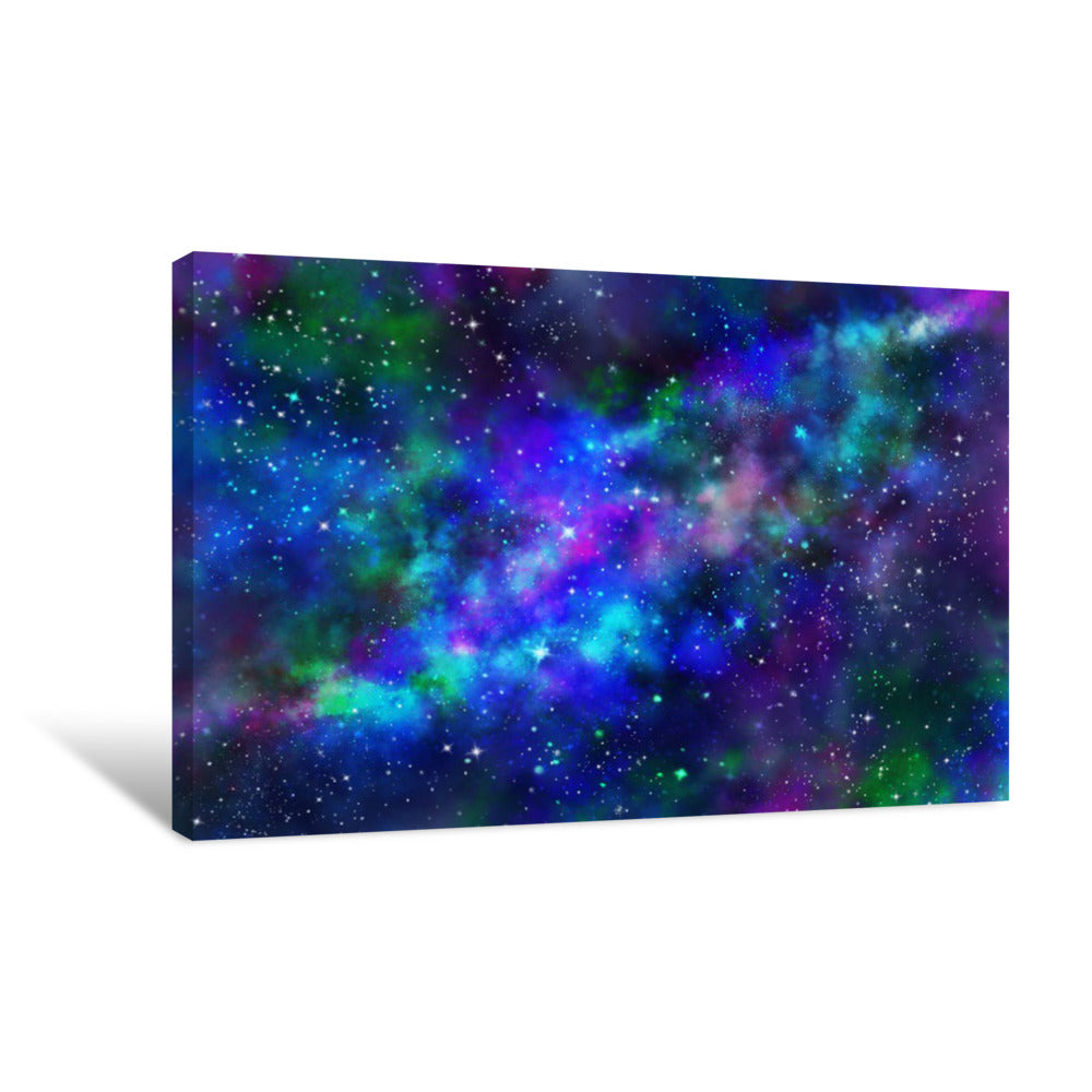 Star Field In Galaxy Space With Nebula, Abstract Watercolor Digital Ar