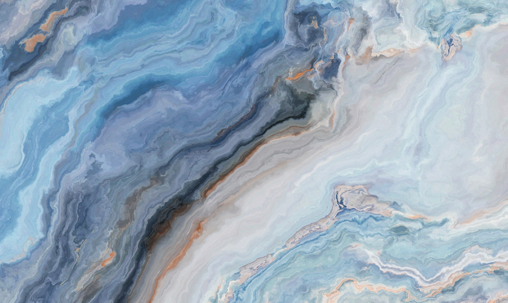 Blue Marble Tile Texture Wall Mural