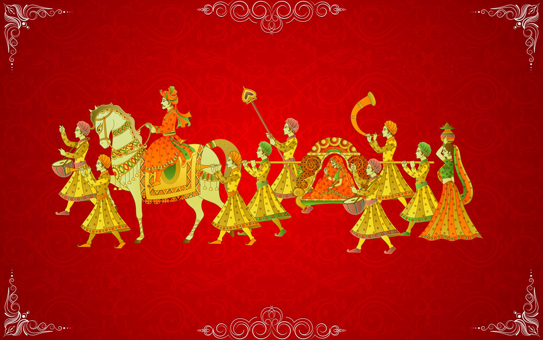 Indian Wedding Card Wall Mural